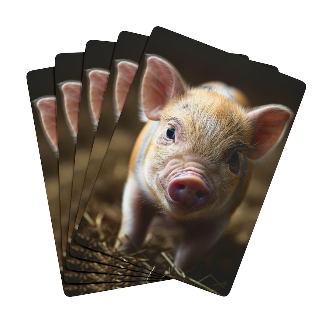 Cute Baby Pig Playing Cards - Fun Poker Deck for Kids & Family Games ...