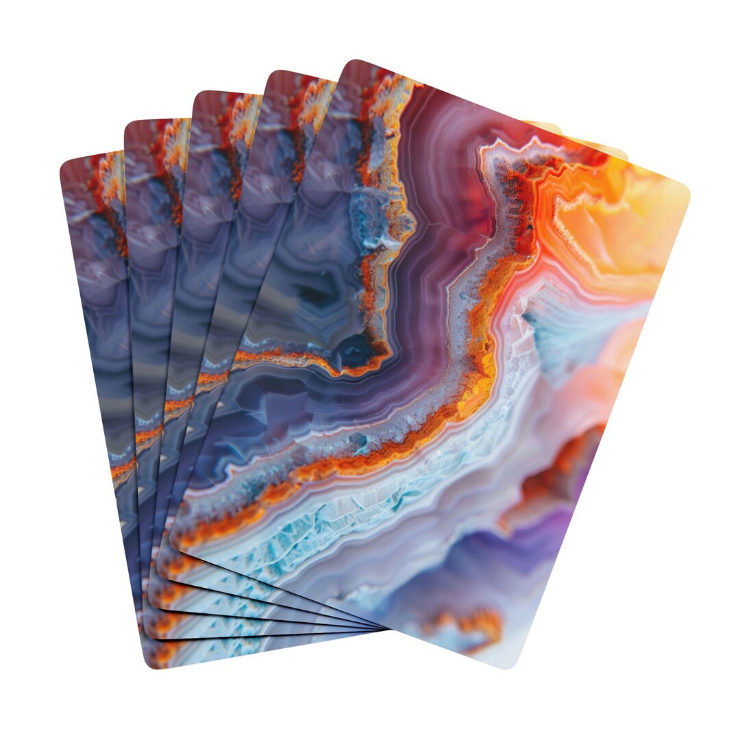 Card Deck, Poker Cards Set Crystal Geodes Inspired Unique Artistic ...