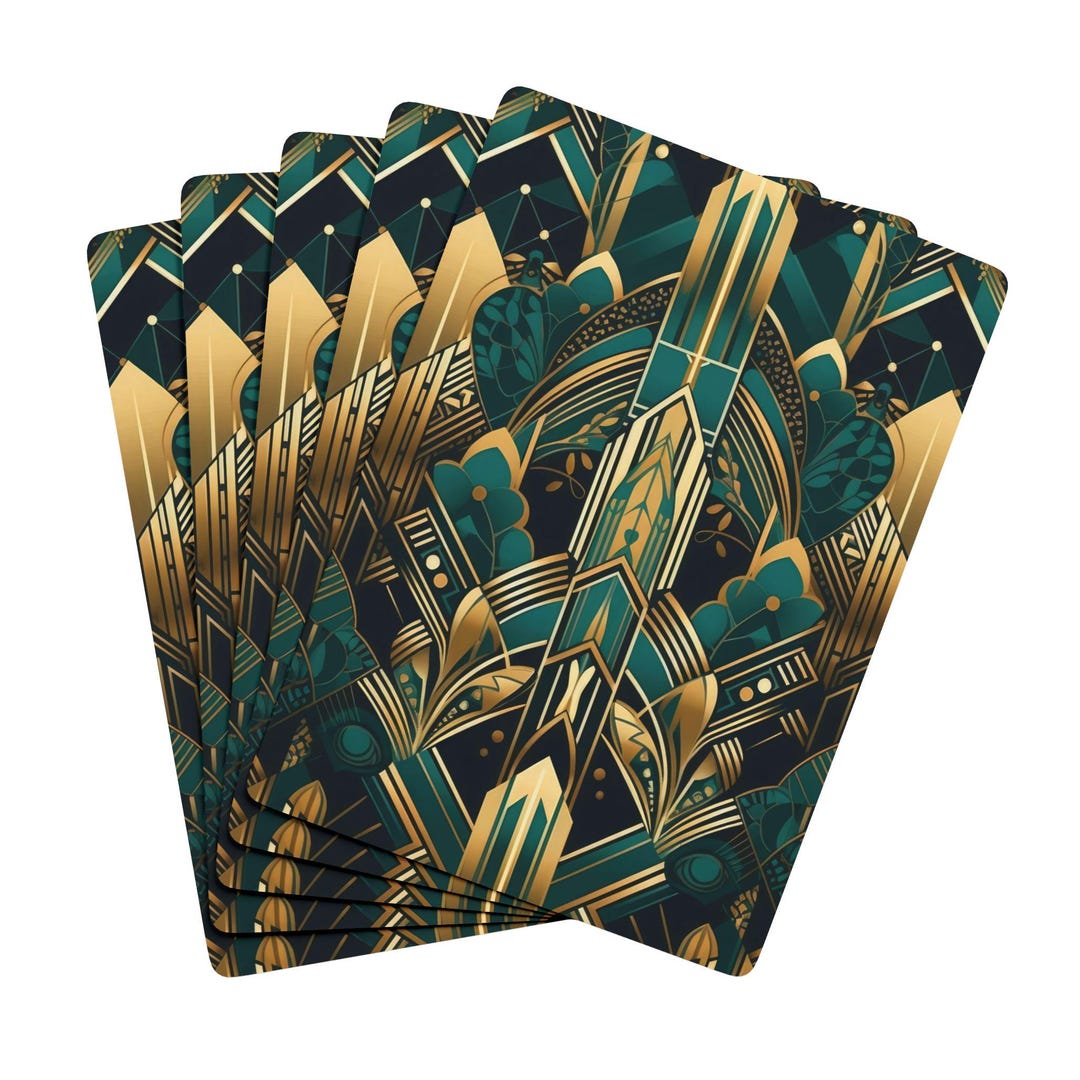 Playing Cards, Elegant Art Deco Poker Set, Vintage Design, Casino ...