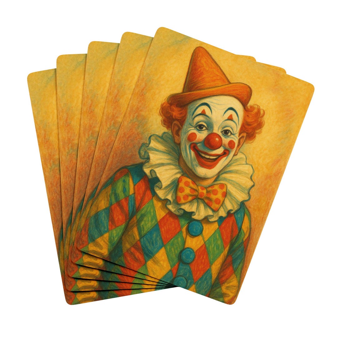 Vintage Clown Poker Playing Cards: Classic Game Night Fun - Etsy