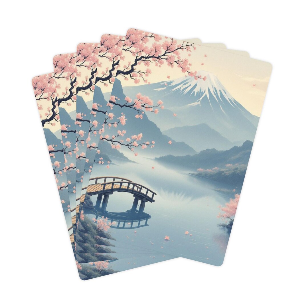 Japanese Cherry Blossom Poker Cards: Asian Floral Playing Cards - Etsy
