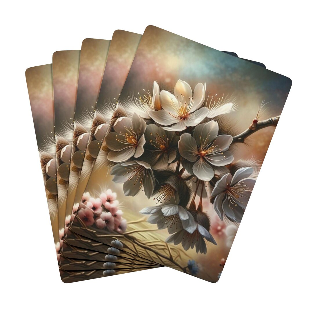 Cards Deck, Japanese Cherry Blossom Sakura Poker Playing Cards, Floral ...