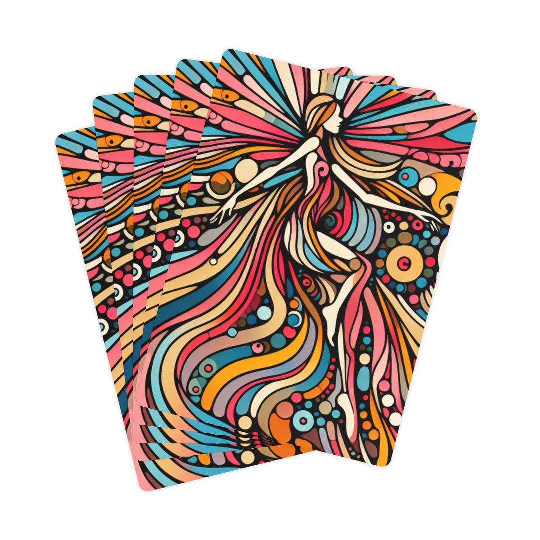 UK Made- Deco Fairy Poker Cards Deck, Stylised Playing Cards for Card ...