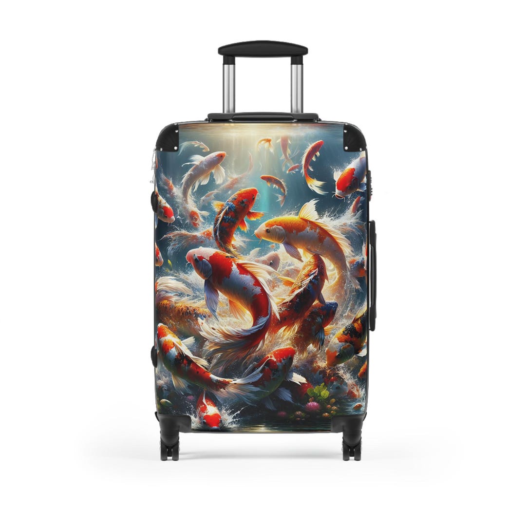 Koi Suitcase, Travel Luggage, Fish Design Bag, Vacation Organizer ...