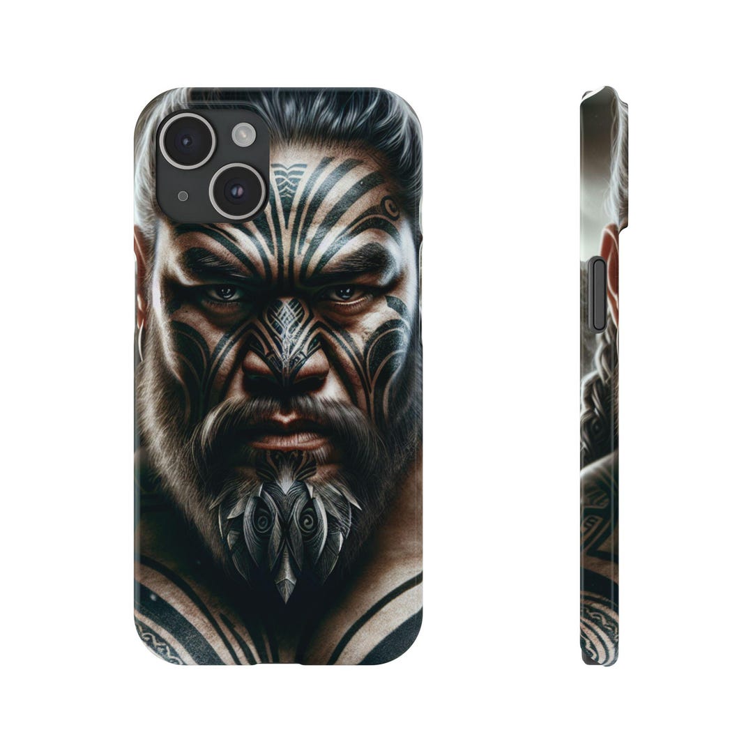New Zealand Maori Moko Face Warrior Slim iPhone Case, New Zealand ...
