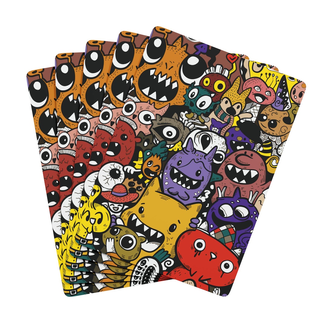 Cartoon Monster Playing Cards: Fun Poker Night Deck - Etsy