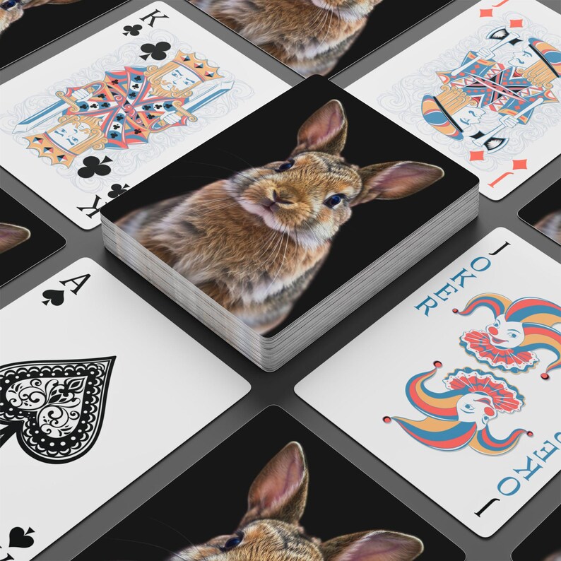 Cute Rabbit Playing Cards, Bunny Deck, Unique Gift for Poker Players ...