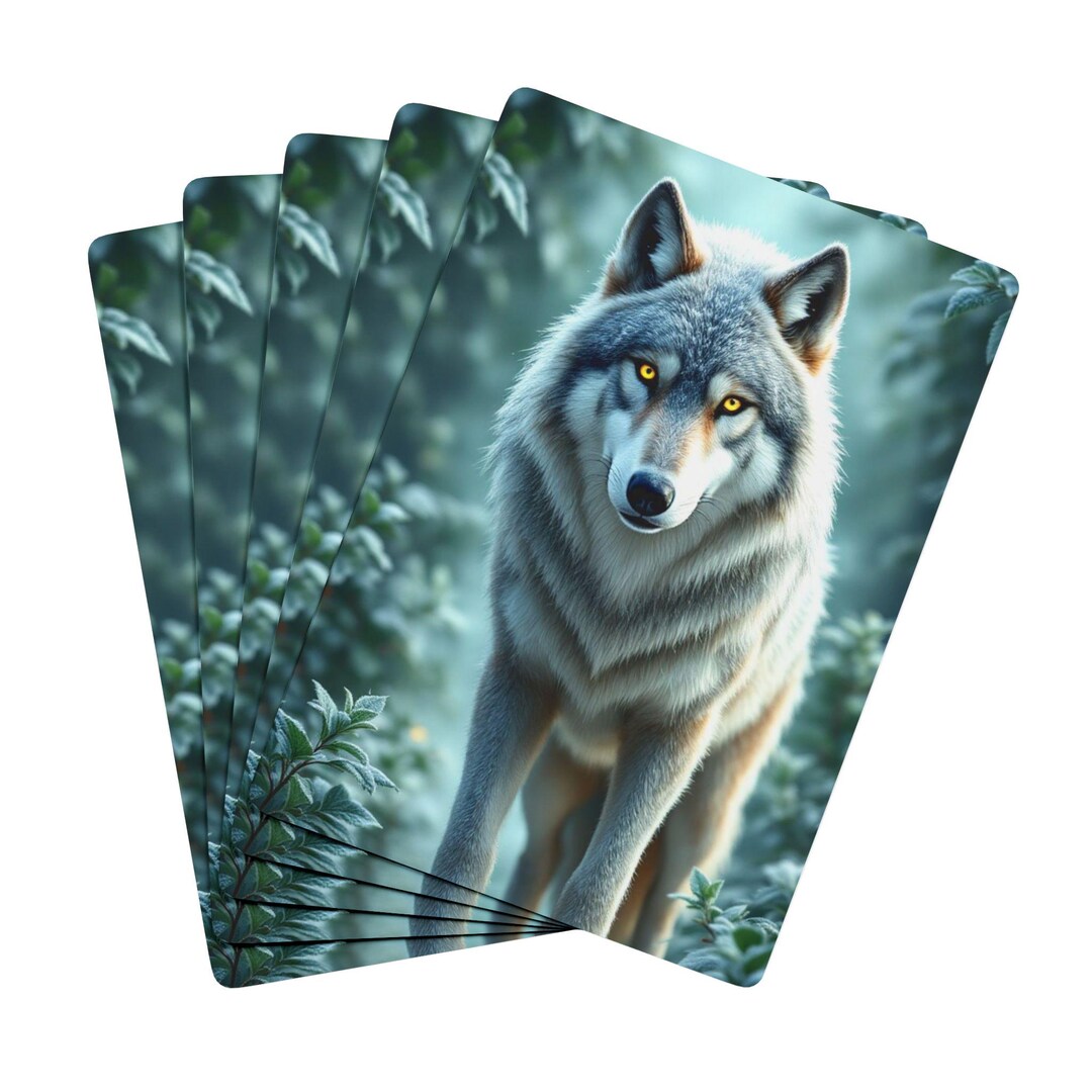 Gaming Cards, Grey Timber Wolf Playing Cards Set, Poker Deck, Unique ...
