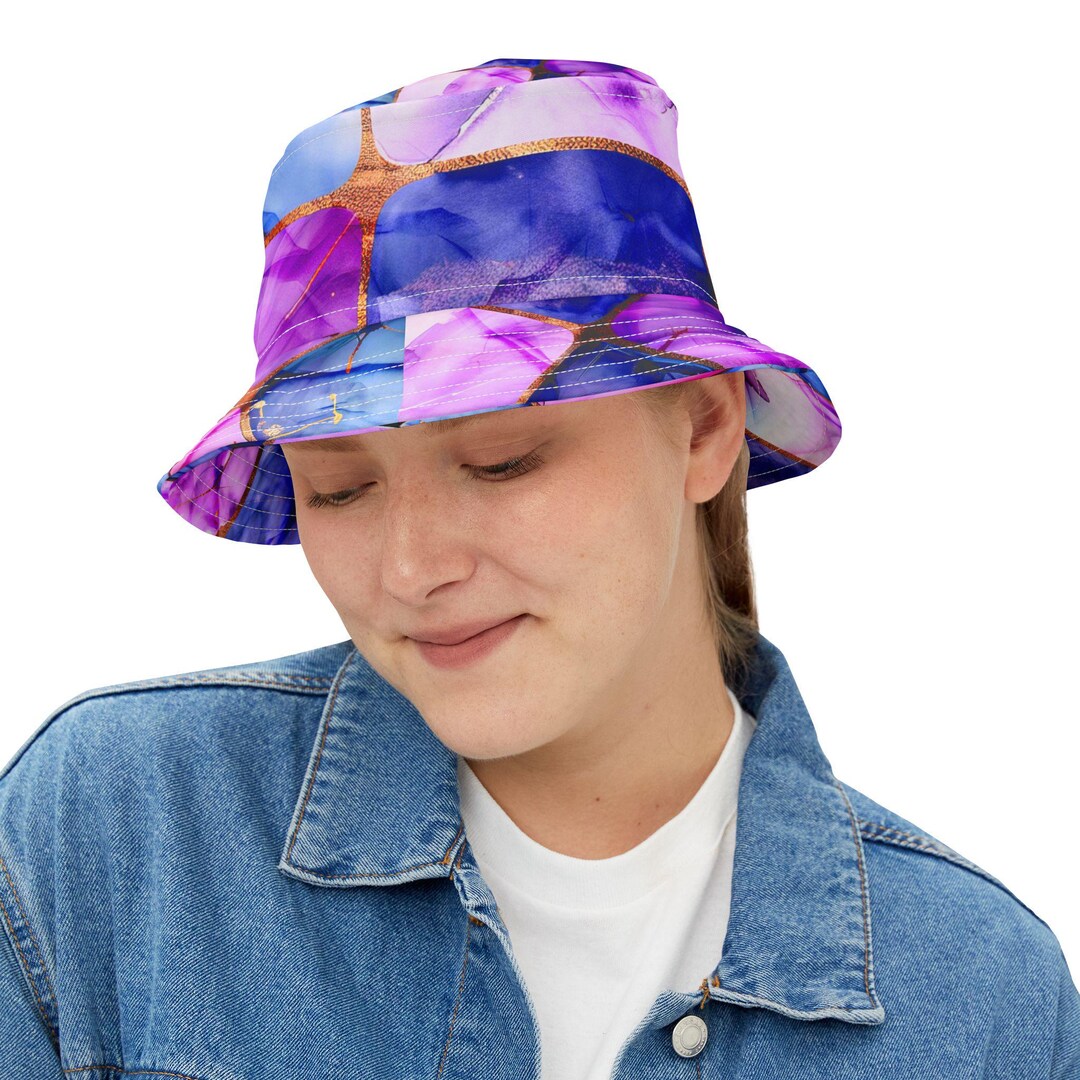 Colorful Tile Design Bucket Hat Trendy Fashion Accessory for Summer ...