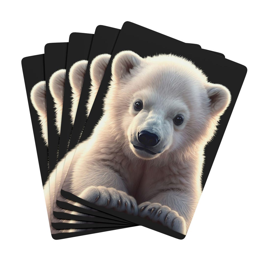 Cute Baby Polar Bear Playing Cards - Fun Card Game for Kids and Family ...