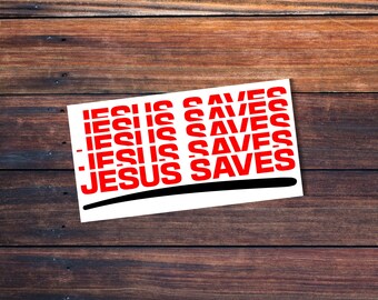 Vintage Jesus Saves Stickers - Faith-based, Religious Decor, Laptop ...