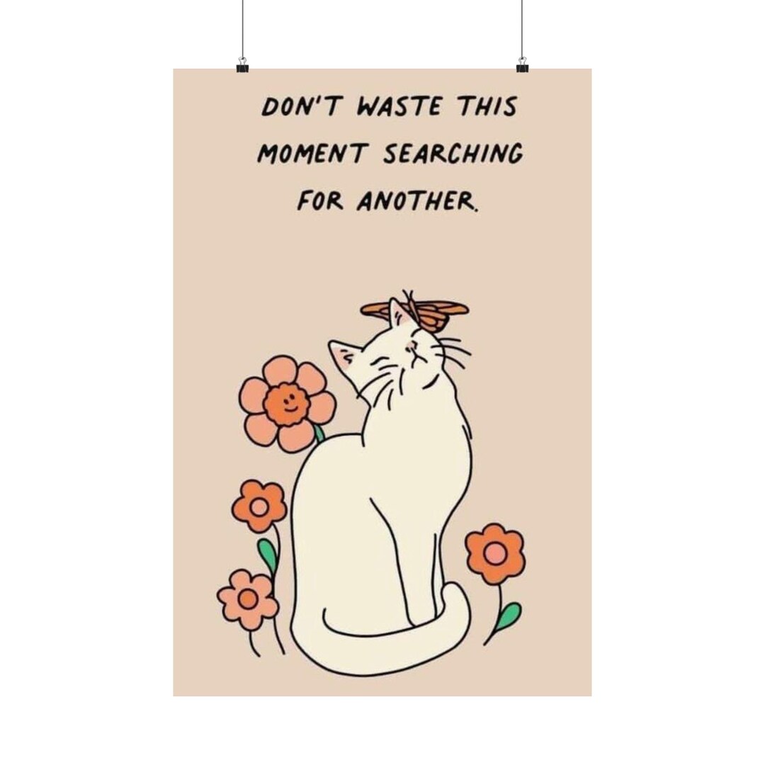 Matte Vertical Posters Cat Mental Health Powerful Words Uplifting ...