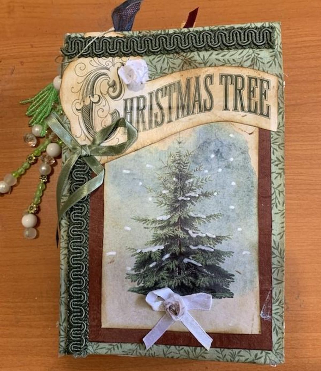 Christmas Tree Handmade Unique Junk Journal - Etsy