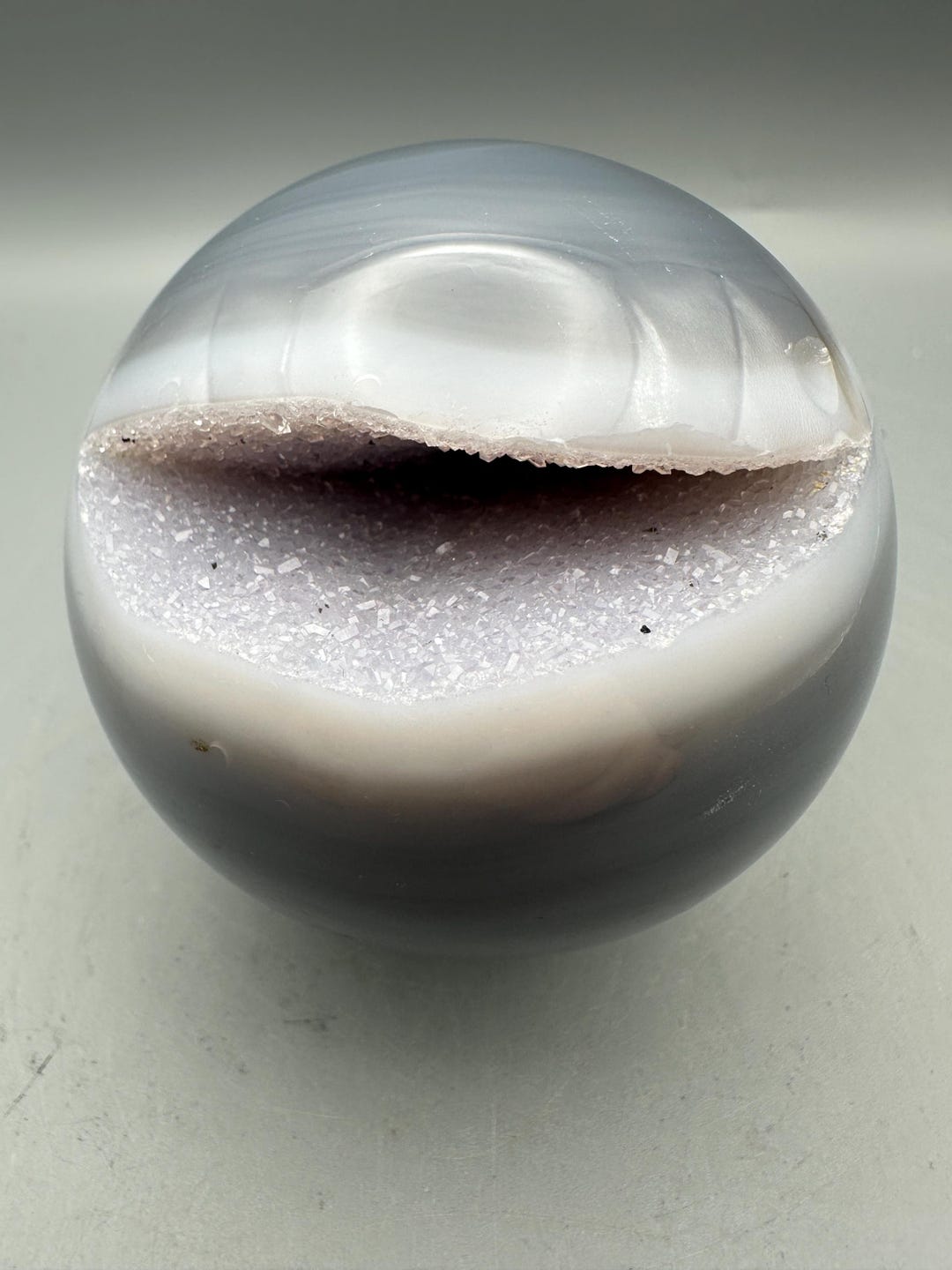 Blue and Grey Pac-man Agate Sphere - Etsy