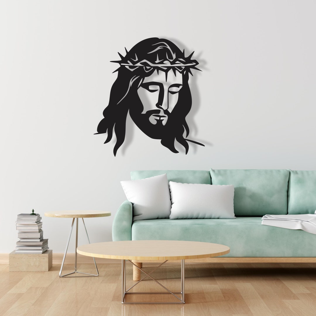 Jesus Portrait Metal Wall Hanging, Jesus Metal Wall Art Decor ...