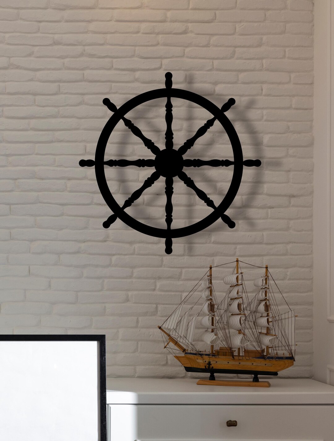 Metal Ship Wheel Wall Decor: Nautical Ocean Art - Etsy