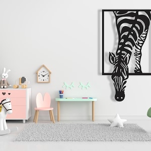 Abstract Zebra Metal Wall Art: Geometric African Decor - Etsy