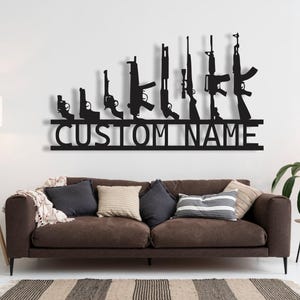 Custom Gun Metal Sign Wall Art, Gun Metal Wall Sign, Personalized ...