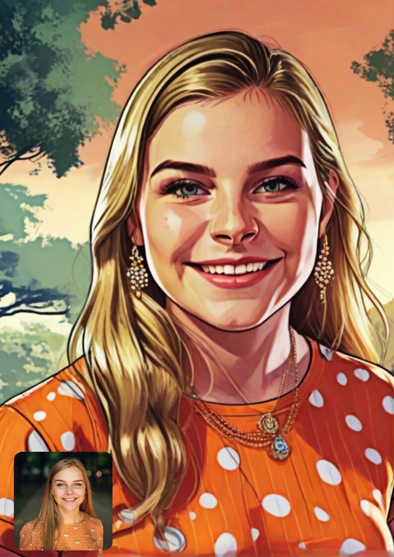 Custom Gta-style Portrait, Personalized Cartoon Art From Photo, Digital ...