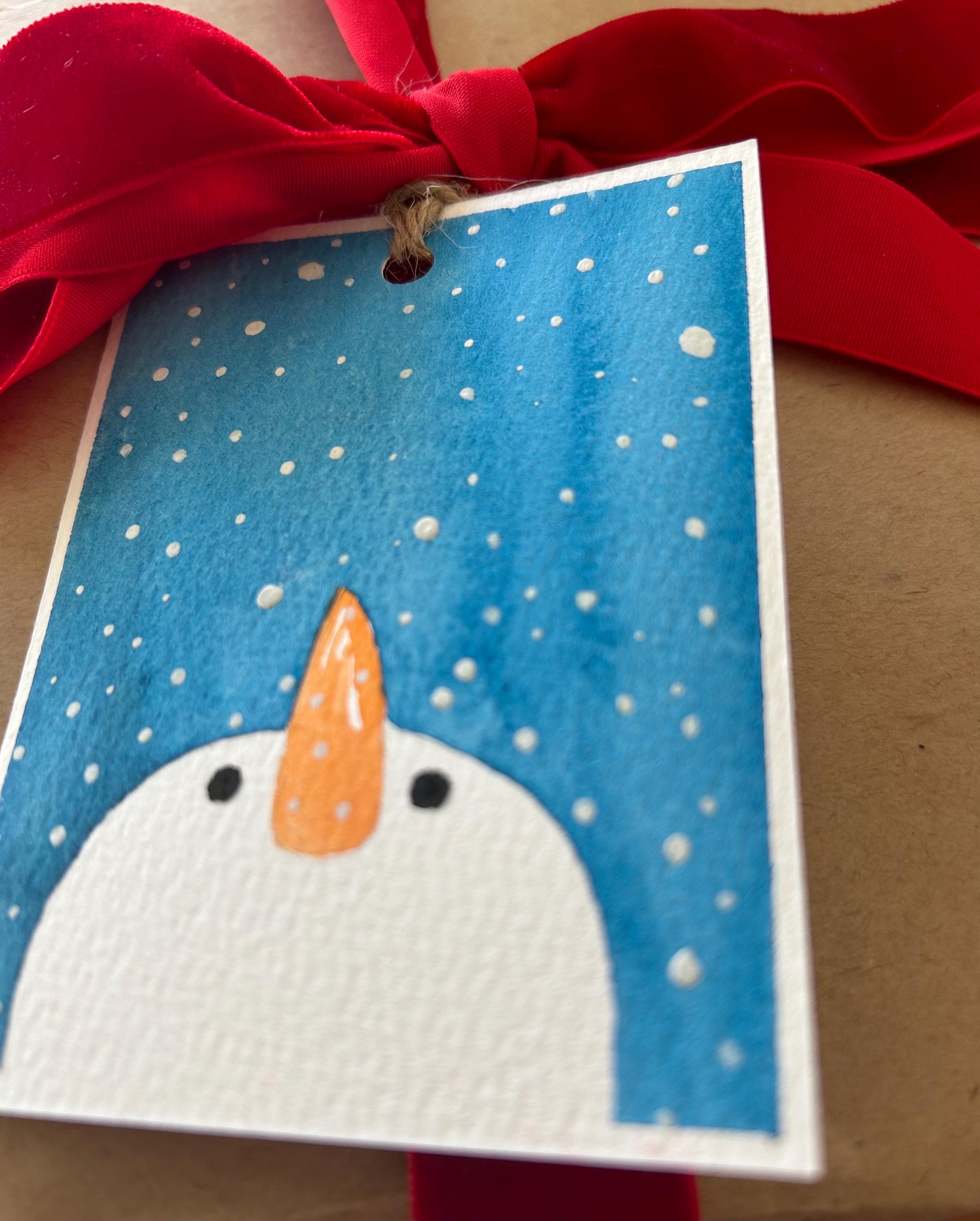 Hand Painted Watercolor Gift Tag Christmas Gift Tag Unique Holiday Gift ...