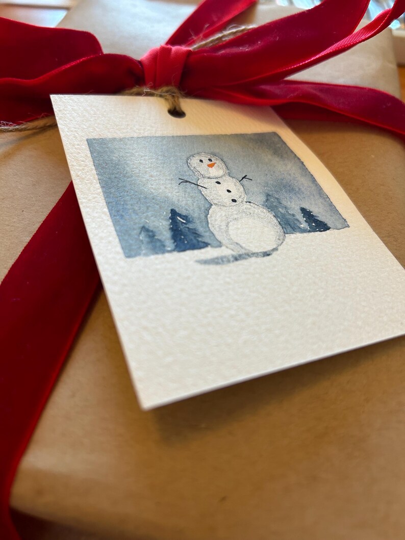 Hand Painted Watercolor Gift Tag | Christmas Gift Tag | Unique Holiday ...
