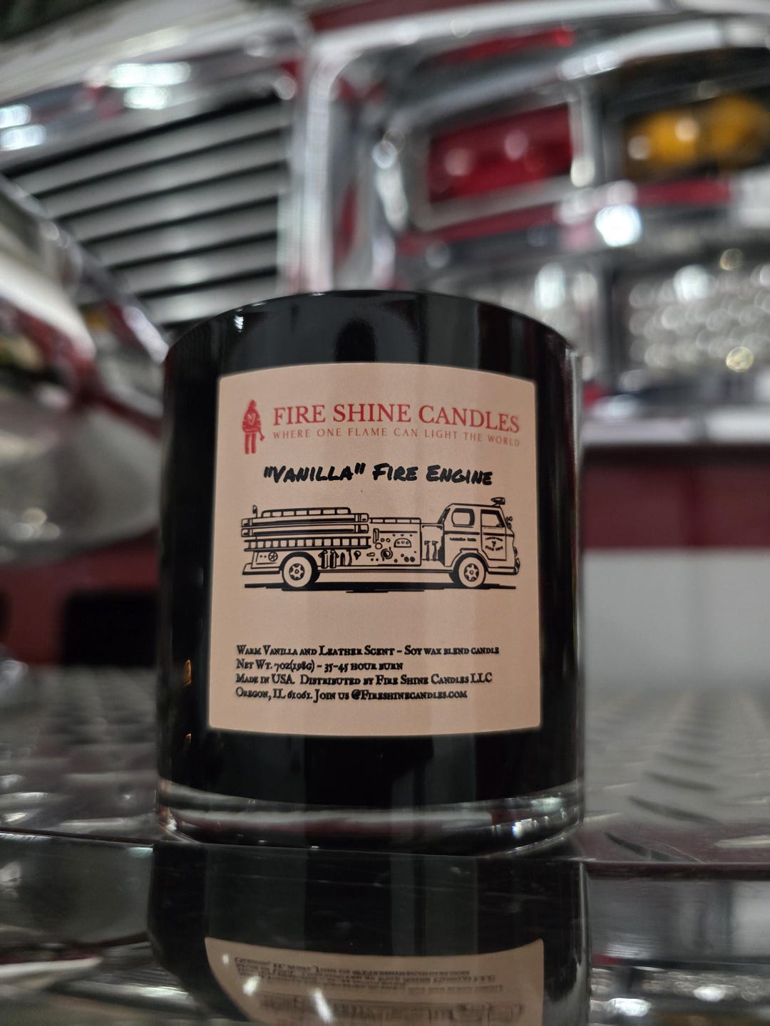 Vanilla Fire Engine Candle, Leathery Vanilla Candle, Scented Candle ...