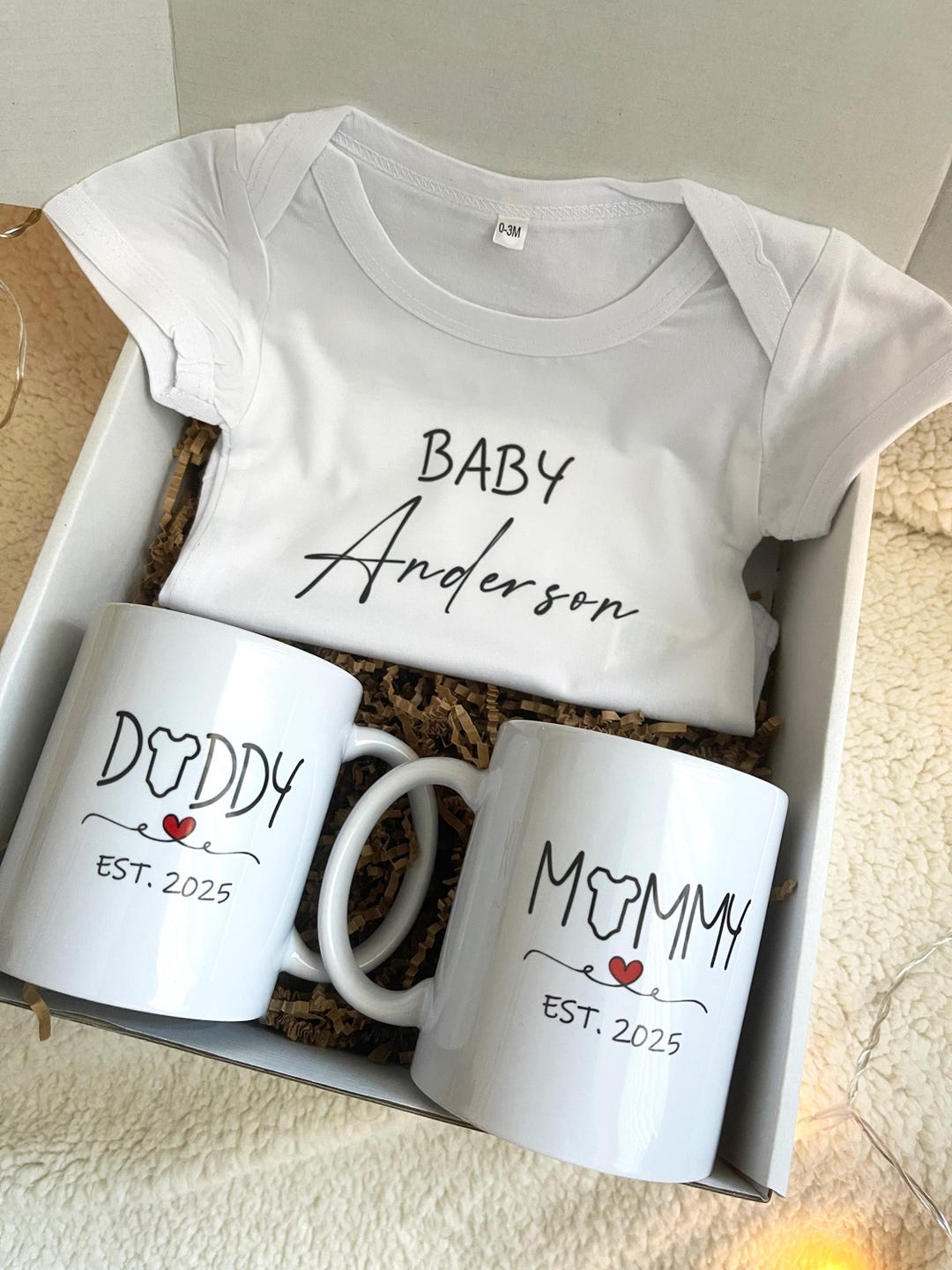 Expecting Parents Gift Box, Mom and Dad Est. Mugs, Mom Dad Mug Set ...