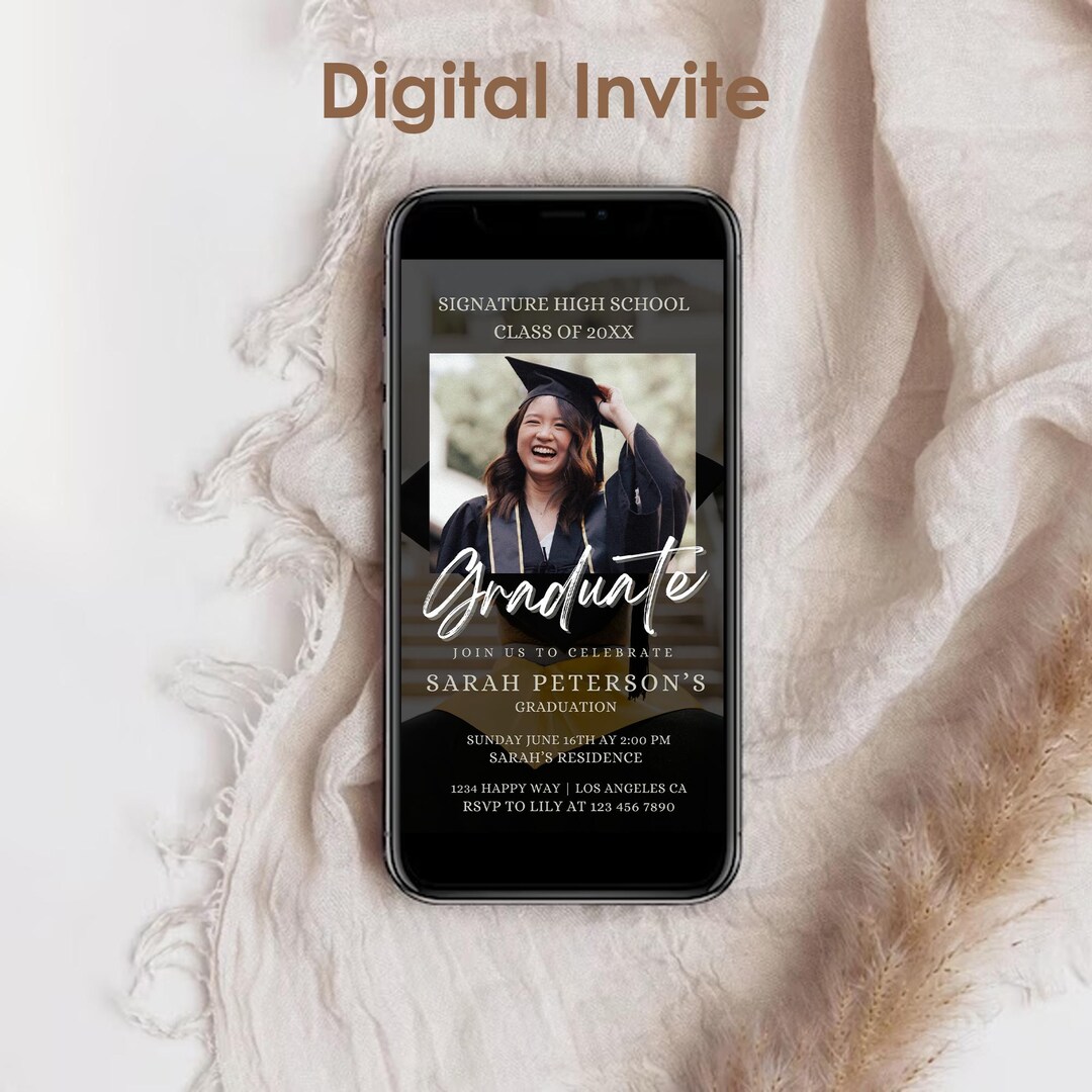 Digital Graduation Party Invite Template | Electronic Graduation ...