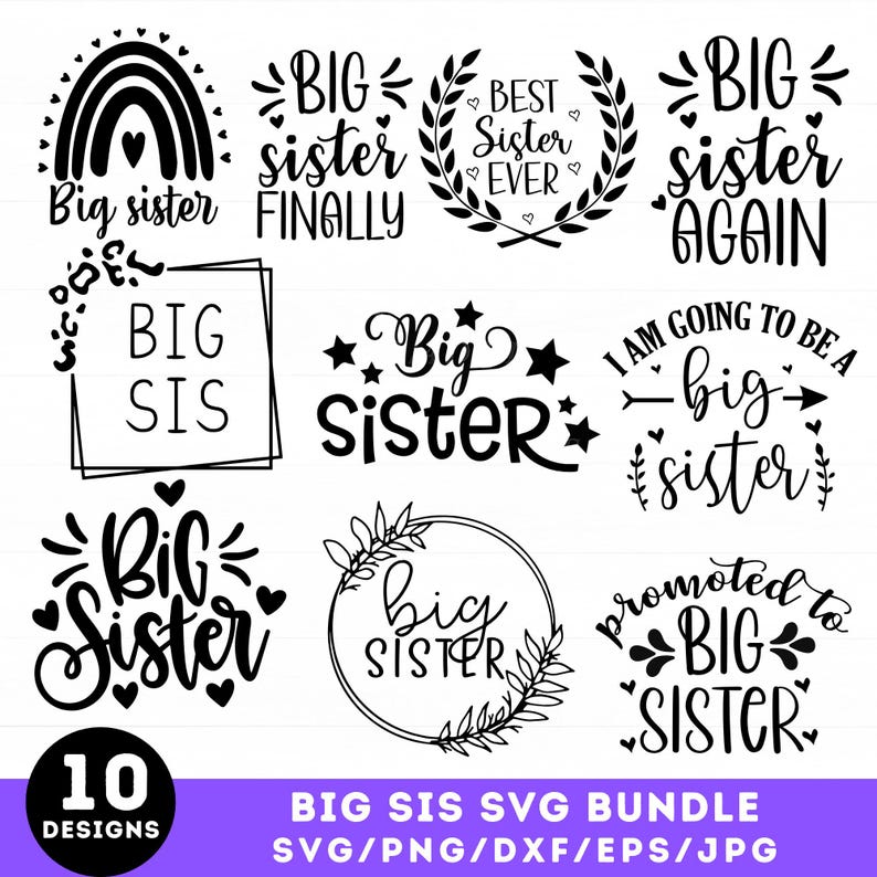 Big Sister Svg, Big Sis Svg, Sister Svg, Little Sister Svg, Sibling Svg ...
