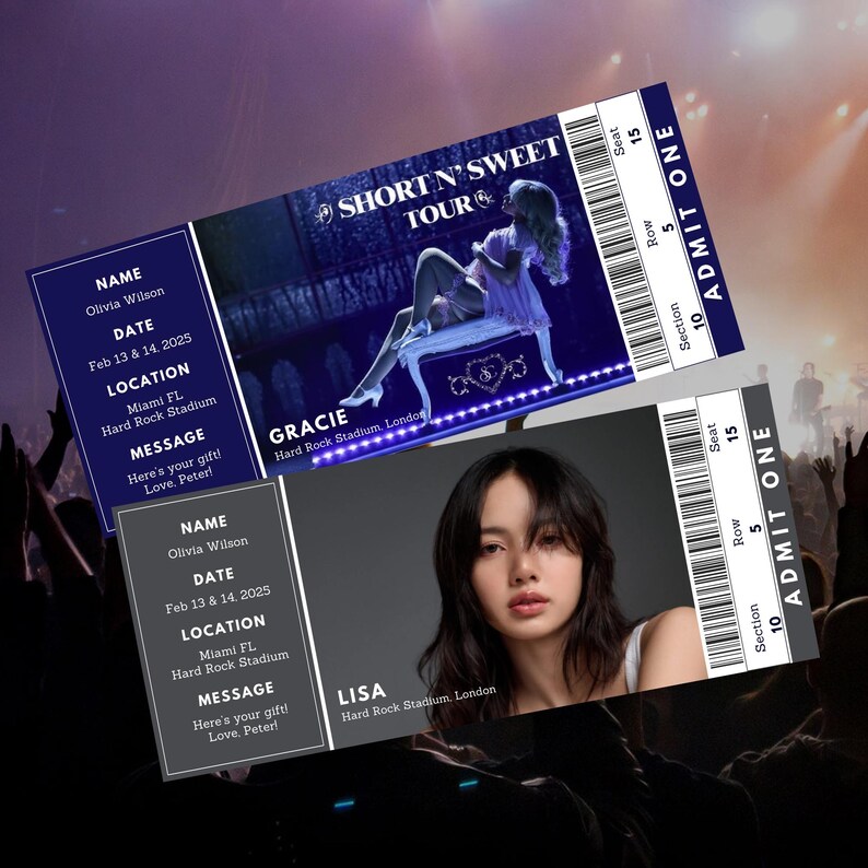 Editable Concert Ticket Template | Custom Printable Ticket | DIY Event ...
