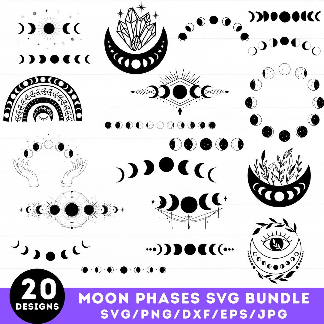 Moon Phase Svg, Crescent Moon Svg, Moon Phases Svg, Mystical Svg ...