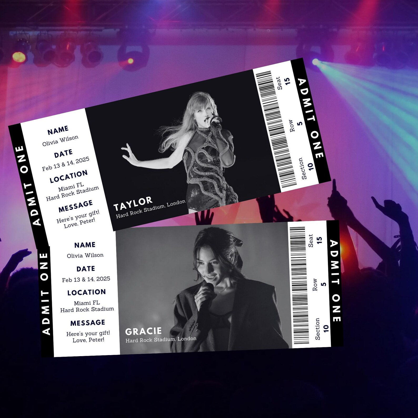 Editable Concert Ticket Canva Template | DIY Custom Printable Concert ...