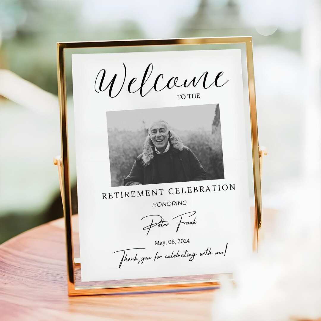 Retirement Party Welcome Sign Printable Photo Sign Happy Retirement ...