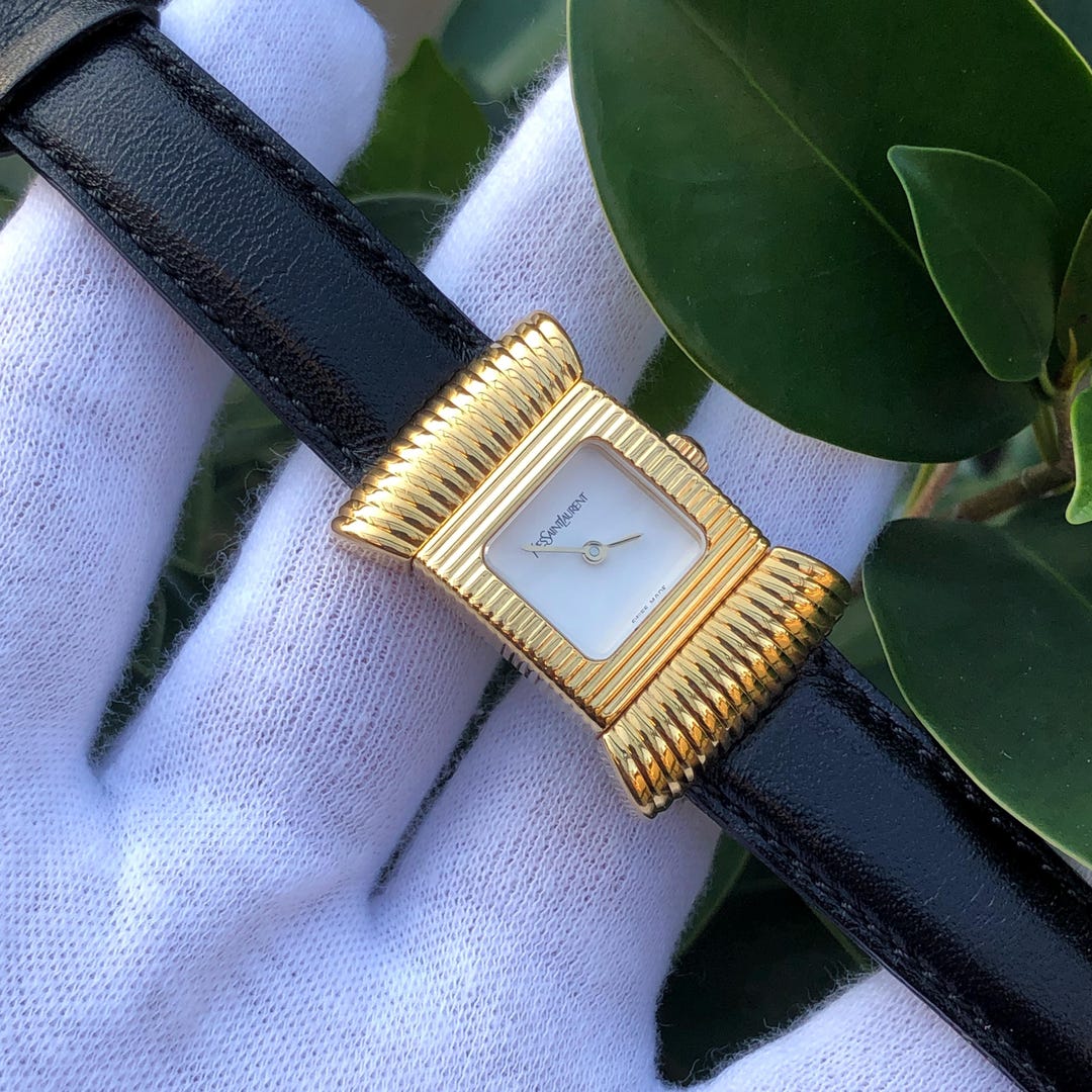 Super Rare Vintage YSL Gold Toned RIBBON Dial Gold-plated SWISS Made ...