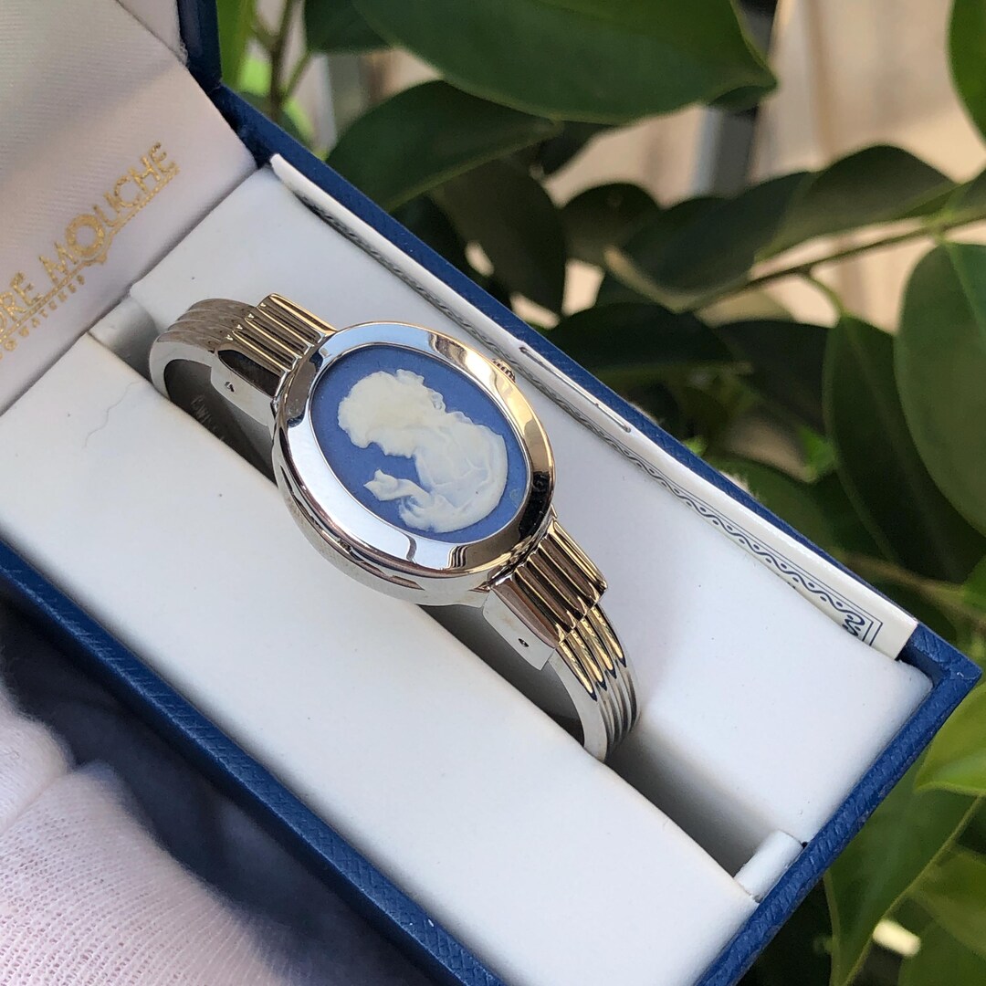 Vintage André Mouche Cameo Peekabo Silver Tone Metal Women Watch, Swiss ...