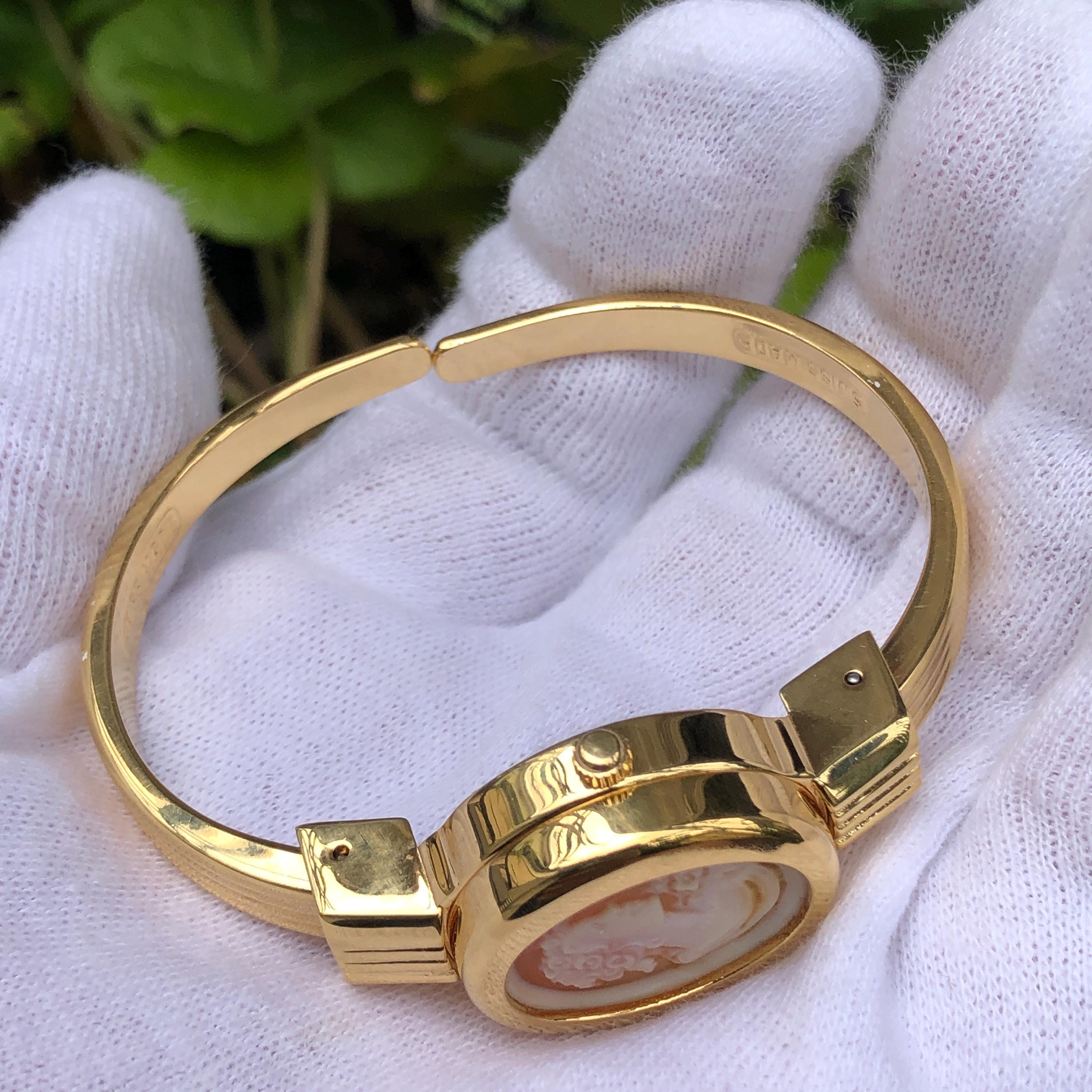 Vintage André Mouche Cameo Peekabo Gold Tone Metal Women Watch, Swiss ...