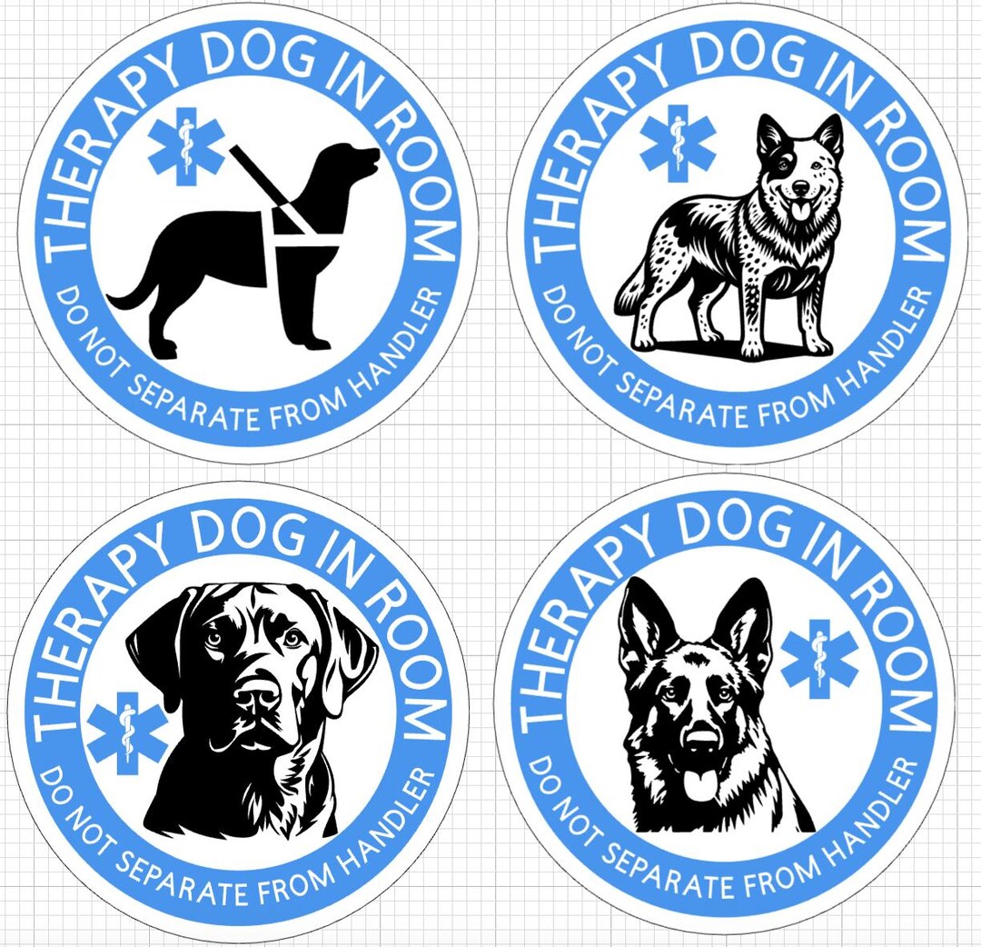 Therapy Dog in Room, Do Not Separate From Handler, Waterproof Vinyl ...