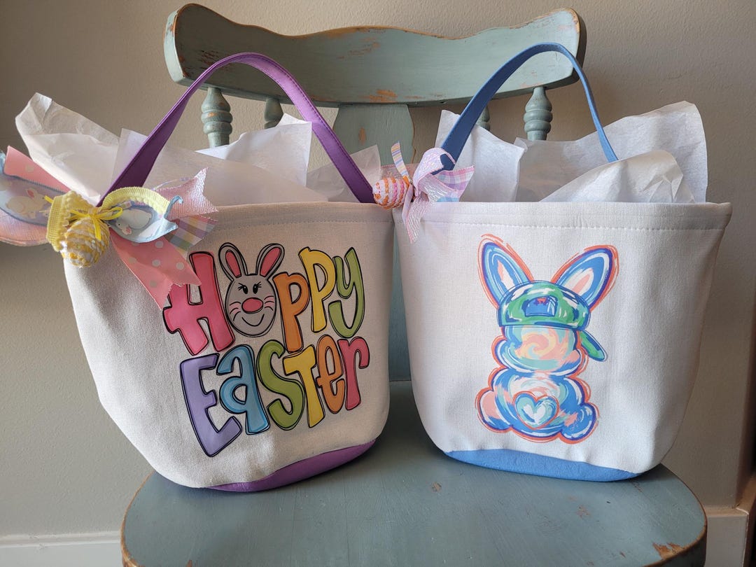 Easter Tote, Easter Basket for Bunny Gifts & Treats, Eco-friendly Tote ...