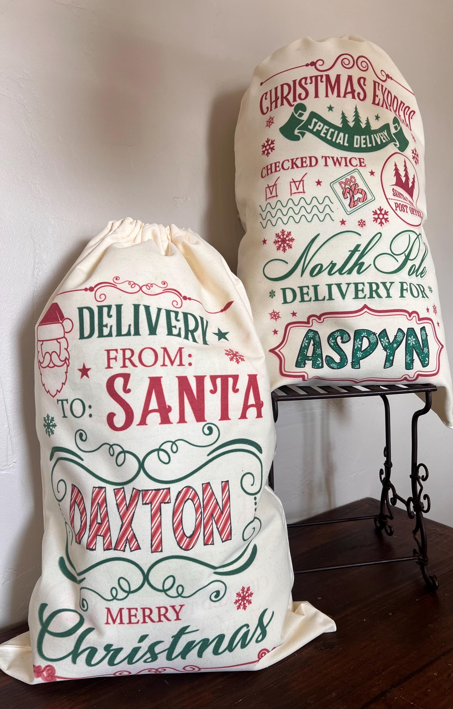 Personalized Santa Sack Custom Christmas Gift Bag, Kids Santa Bag ...