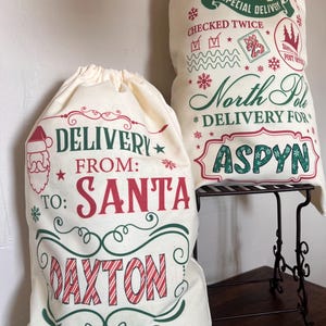 Personalized Santa Sack Custom Christmas Gift Bag, Kids Santa Bag ...