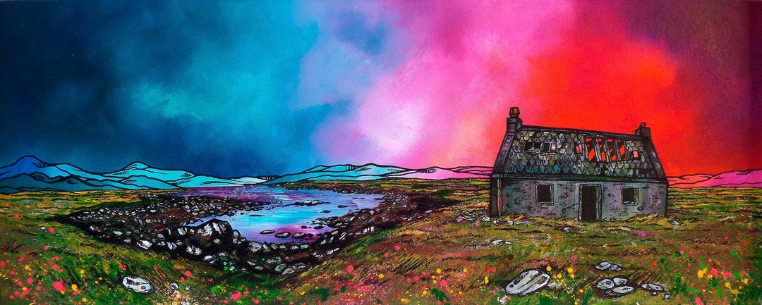 South Uist Croft Cottage, Hebrides, Scotland - Art Painting /prints of ...