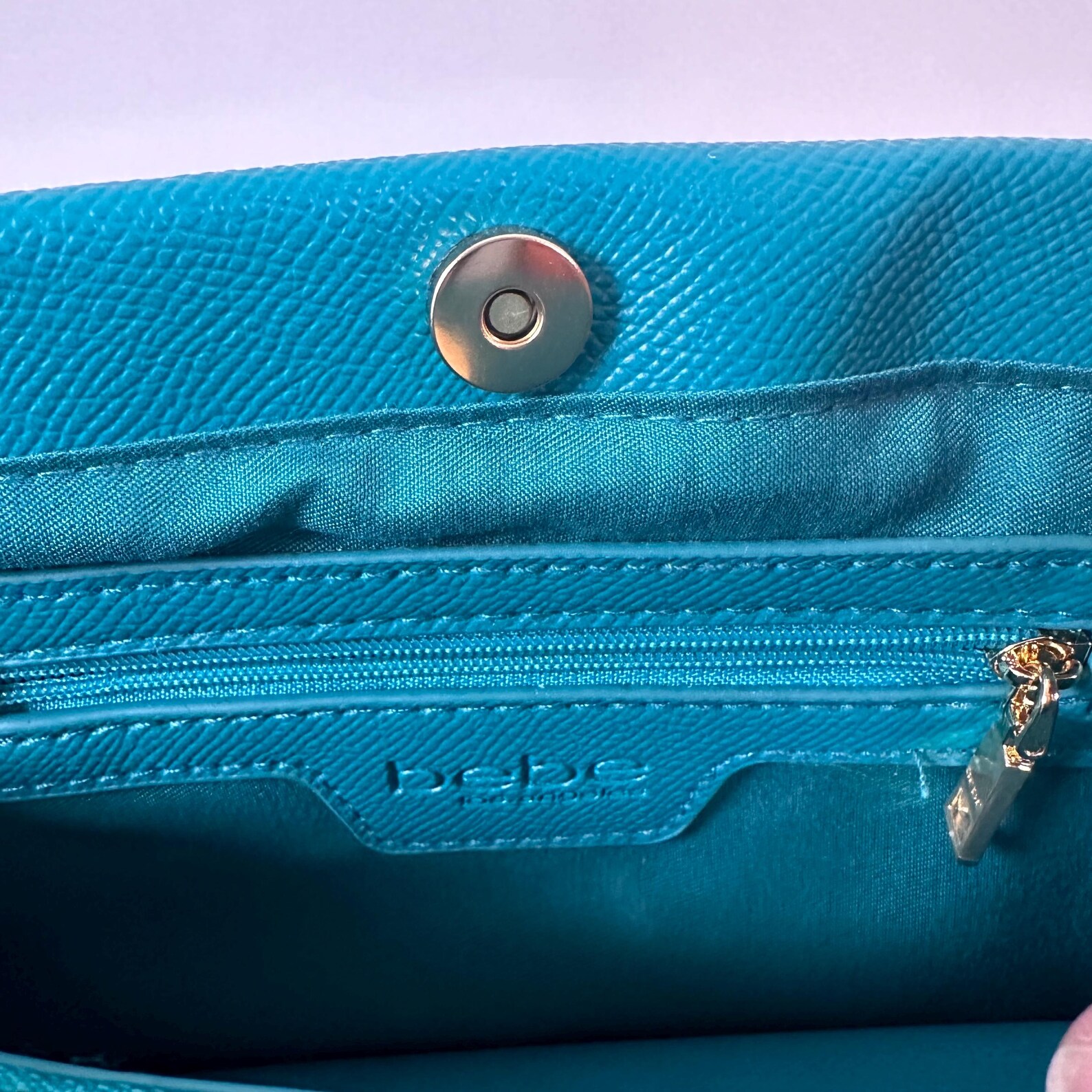 Bebe Evie Small Satchel Faux Leather Teal With Gold Hardware NWOT - Etsy
