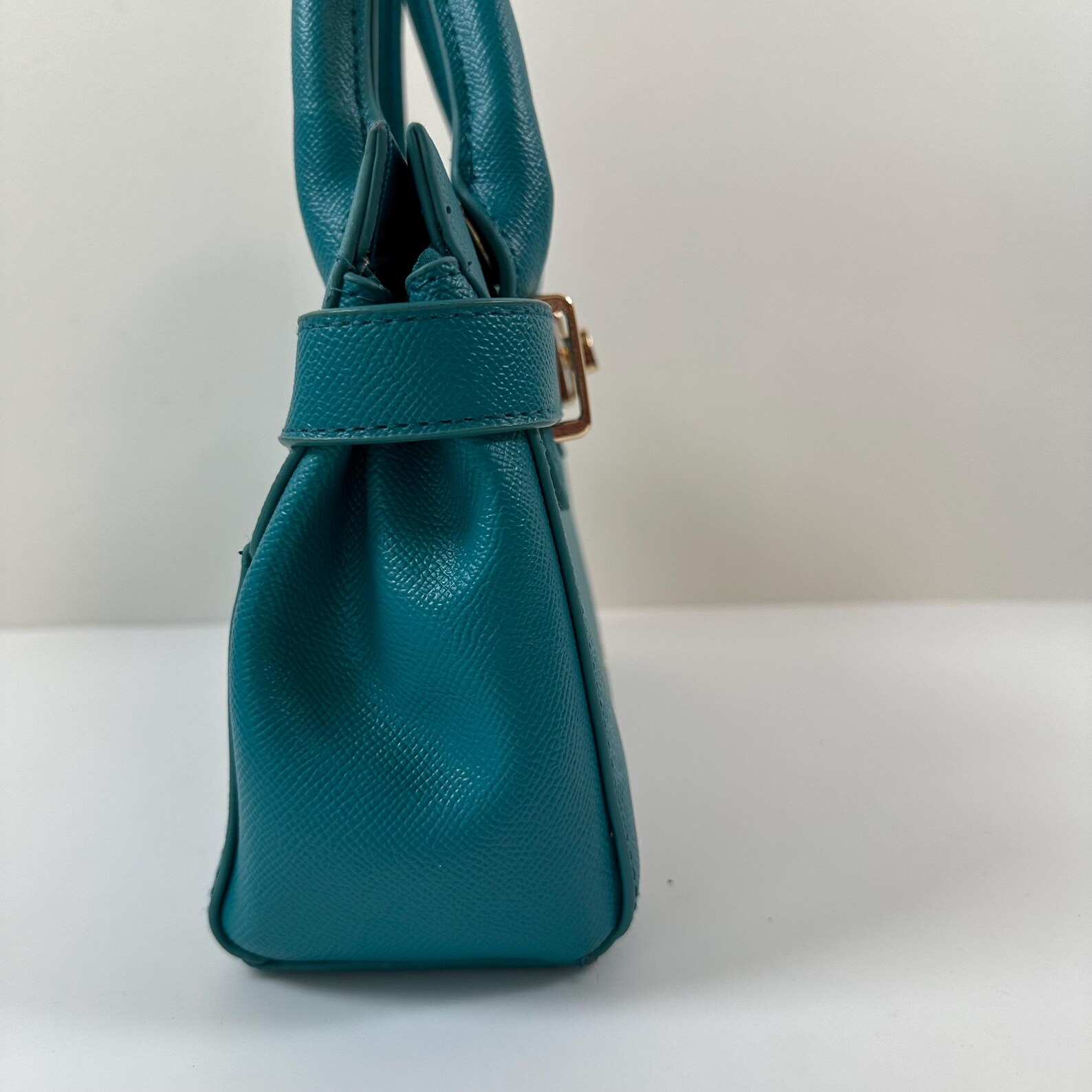 Bebe Evie Small Satchel Faux Leather Teal With Gold Hardware NWOT - Etsy