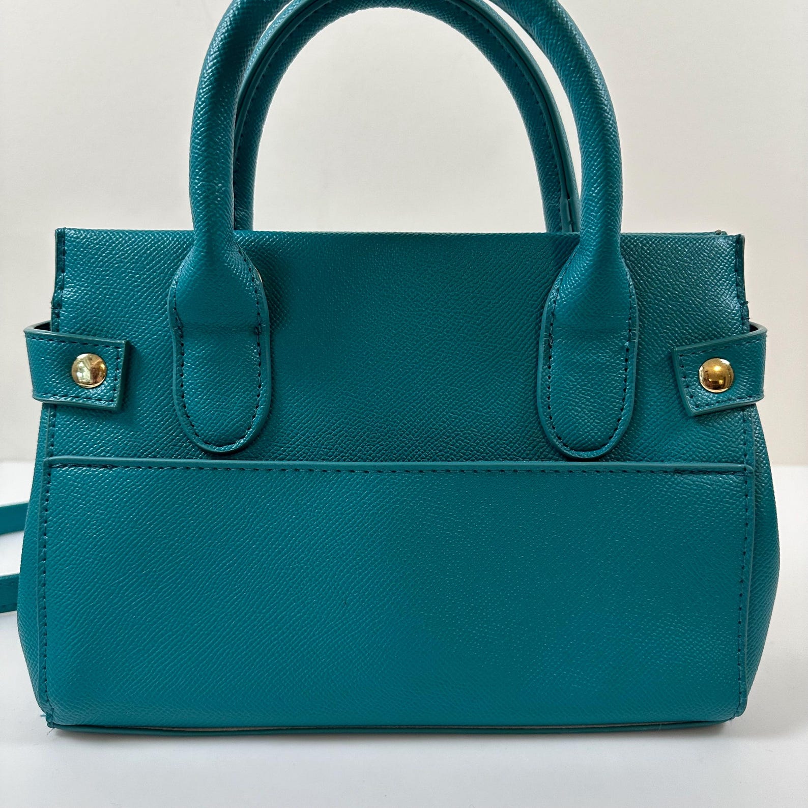 Bebe Evie Small Satchel Faux Leather Teal With Gold Hardware NWOT - Etsy