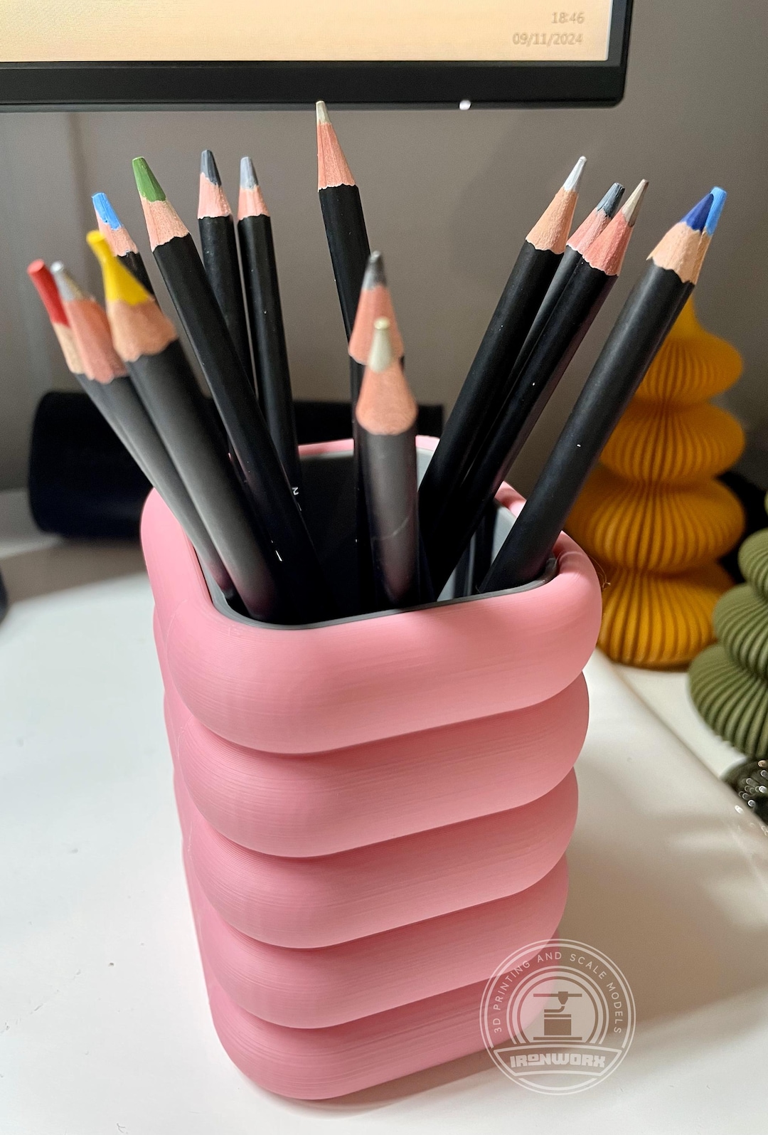 Colourful Desk Organizer - Retro Inspired| Pen and Pencil Holder | Pot ...