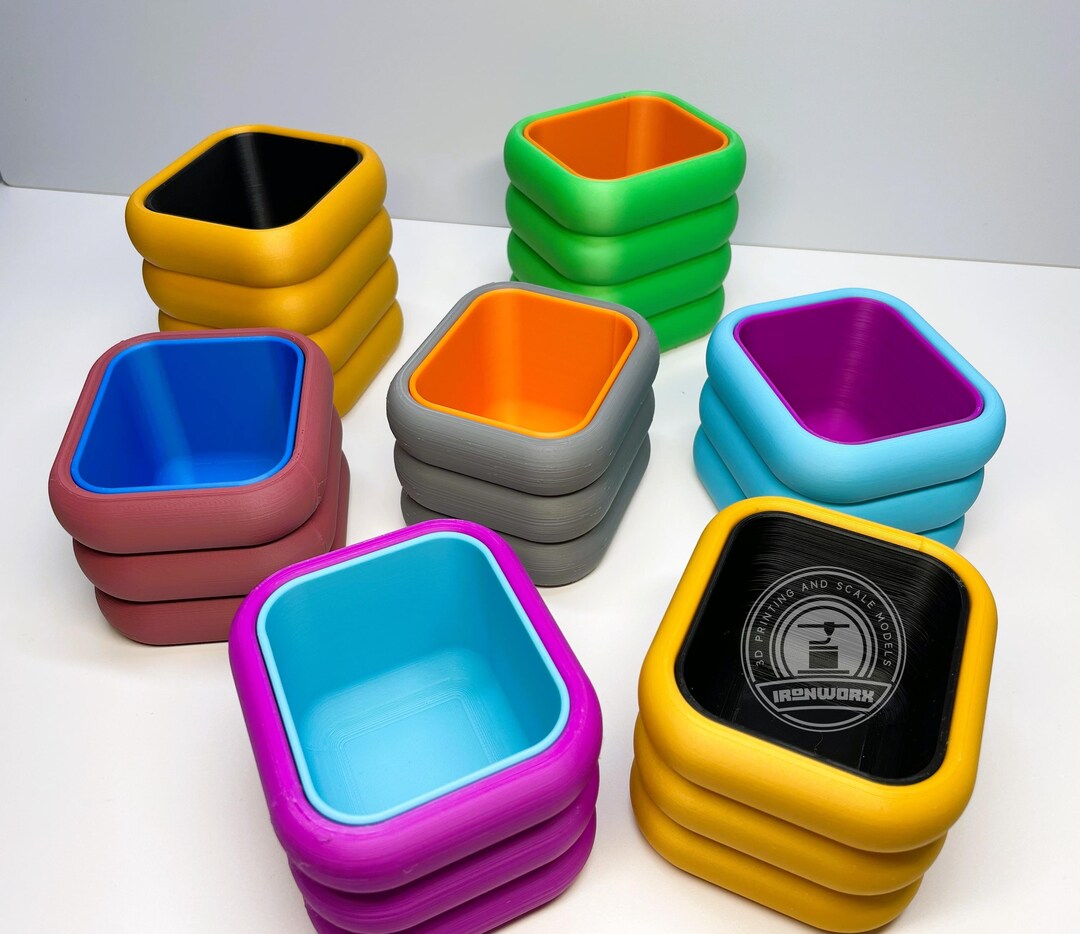 Colourful Desk Organizer - Retro Inspired. Pot Storage X3 Layers (small ...