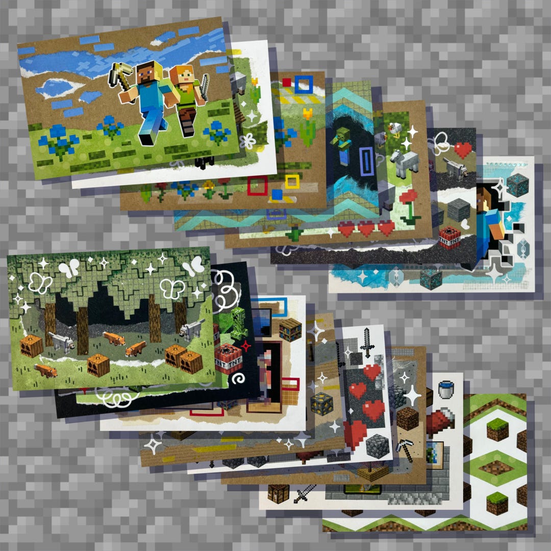 Minecraft Collages - 4x6 (multiple Designs) - Etsy