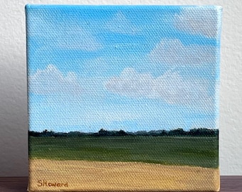 Original Acrylic Landscape Painting, Mini Canvas Art (4x4 Inches) - Etsy