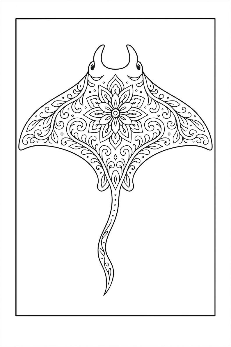 Ocean Animal Mandala Coloring Pages – 9 Digital Prints + FREE Bonus ...