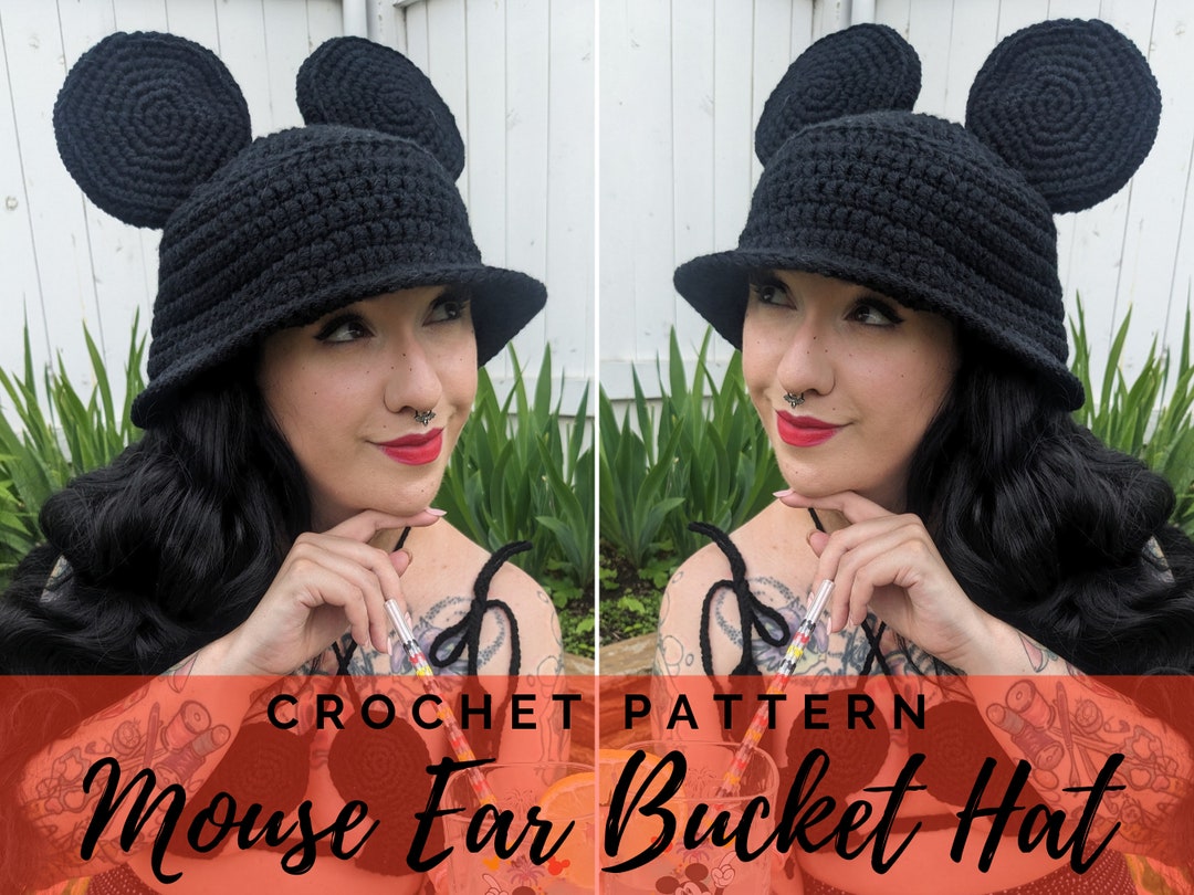 Mouse Ear Bucket Hat Crochet Pattern PDF - Festival Hat - Kawaii Bucket ...